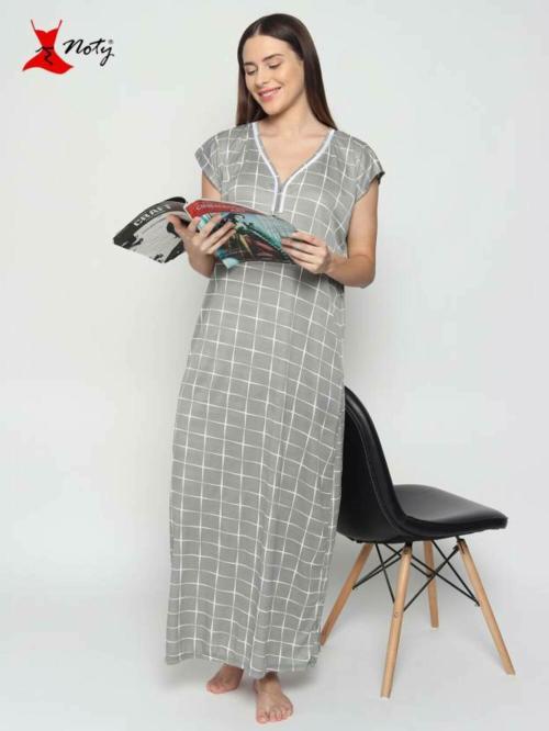 Buy Noty Women's- Nighty/Maxi/Gown/Nightdress/Nightwear- Serena Fabric ...