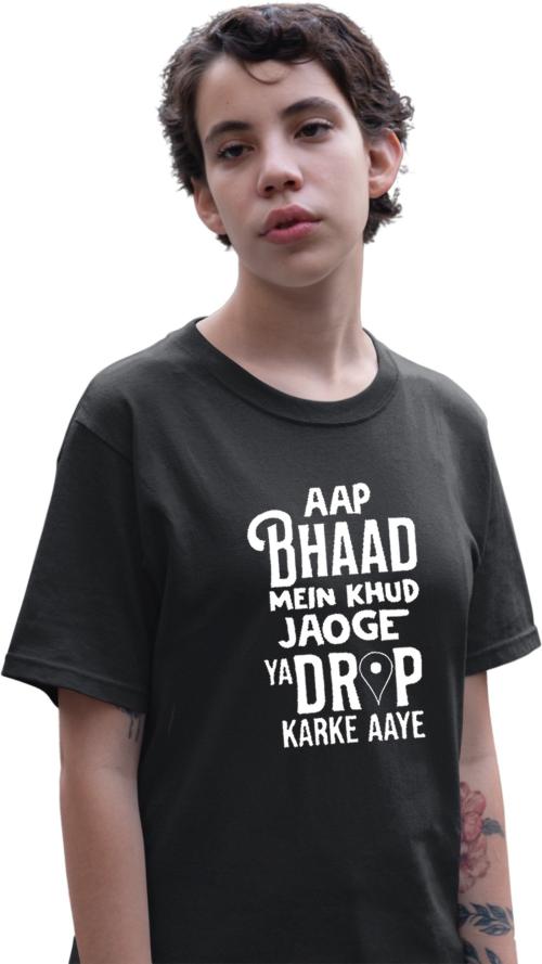 Buy Omneto Women Black Printed Pure Cotton Round Neck T-Shirt - M ...