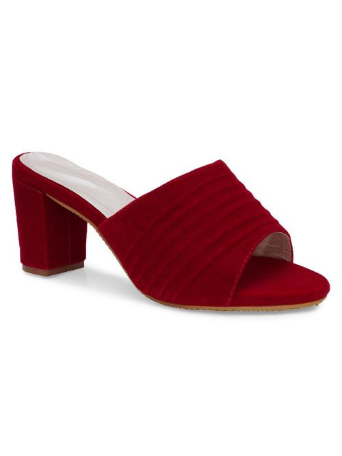 Buy Misto Women Red Solid Block Heels Online at Best Prices in India ...