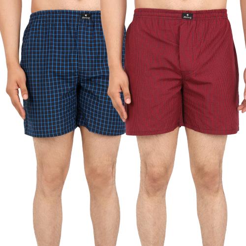 Buy String Cotton Men Checks Back Pocket Boxer 0103Large Online at Best ...