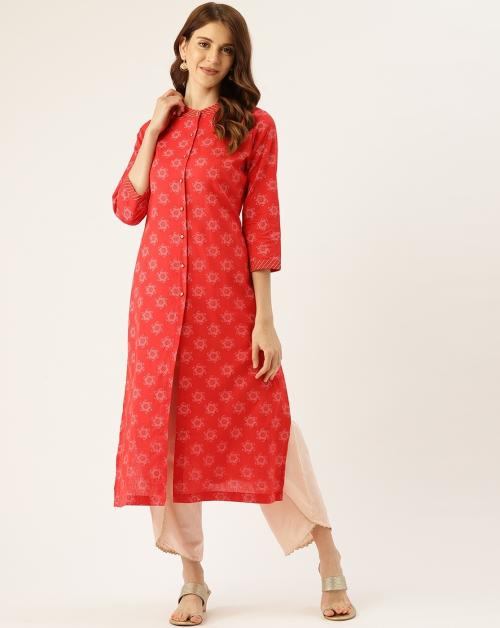 Buy Red Front and Side Slit Kurta Online at Best Prices in India - JioMart.