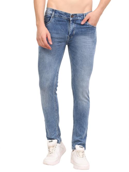 Buy BEZLER Men Regular Sky Blue Jeans Raw Wash Online at Best Prices in ...