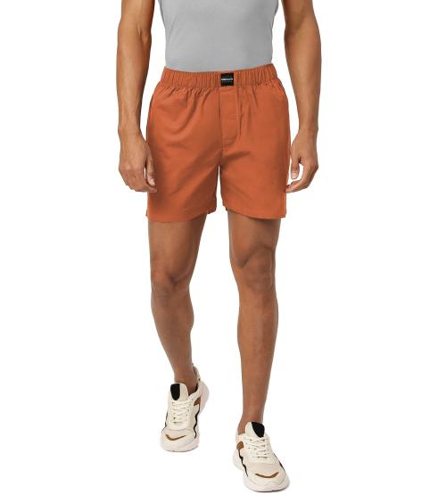 Buy FREECULTR Men's Cosmo Orange Solid 100% Cotton Boxers Online at ...