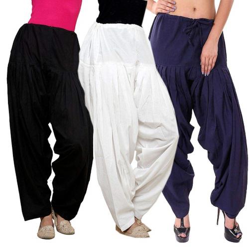 Buy Cotoncroton Creations Combo Pack of Black, White & Navy Blue Semi ...