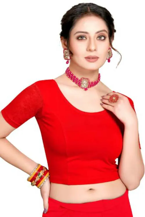 Buy Scube Designs Women Red Cotton Lycra Blouse Online at Best Prices in India - JioMart.