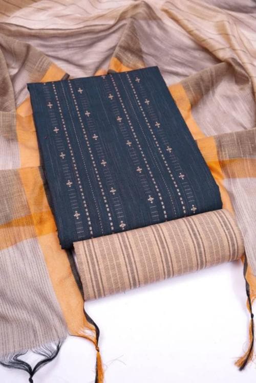 Buy ARISHTA Women Multicolor Woven Design Pure Cotton Unstitched Kurta ...