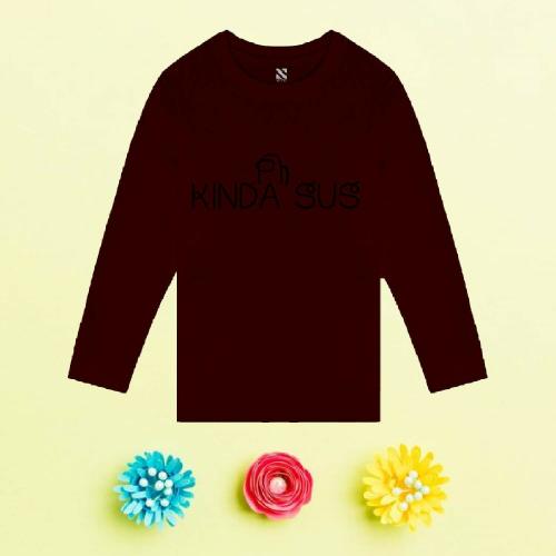 Buy Nusyl Maroon kinda Sus Text Printed Boy's T-Shirt Online at Best ...