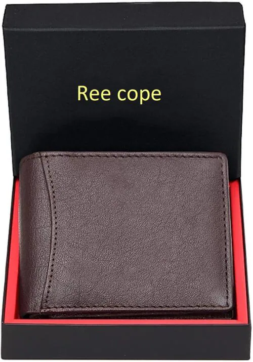 Buy Ree Cope Brown Genuine Leather 12 Card Slots Men RFID Wallet Online ...