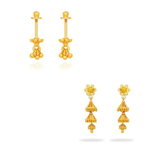 Buy arch fashion Traditional Gold Platted Bugdi&Jumkhi Earrings Pack Of ...