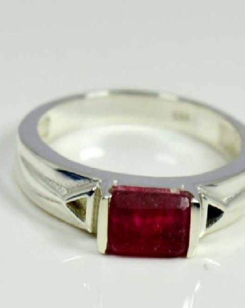 Buy Ceylonmine Ruby Manik Ratti Stone Silver Plated Adjustable Ring for ...