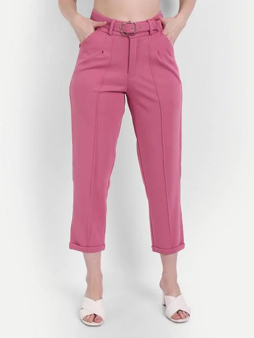 Buy Broadstar Women Rose Relaxed Staright Leg Loose Fit Viscose Rayon ...