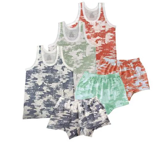 Buy UCARE Boys Multicolor Printed Cotton Set Of 3 Inner Wear Baniyan ...