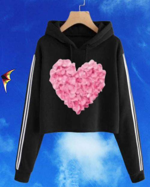 Buy LooksOMG's Cotton Fleece 320 GSM Crop Hoodie for Girls and Women in ...