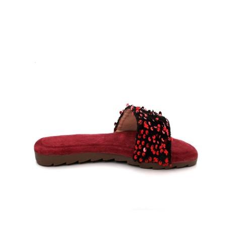 Buy Apratim Velvet Women/Girls Stylish Fashion Red Flats Online at Best ...