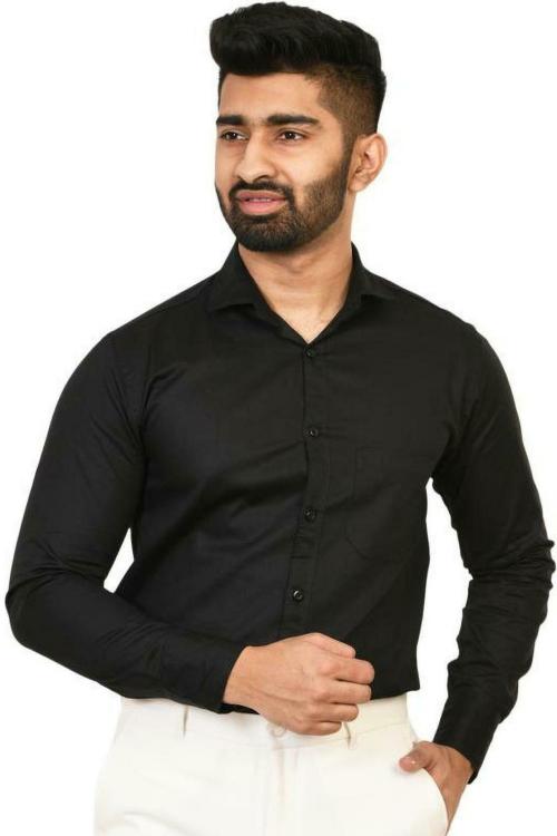 Buy LG El Senor Men Solid Formal Black Shirt Online at Best Prices in ...