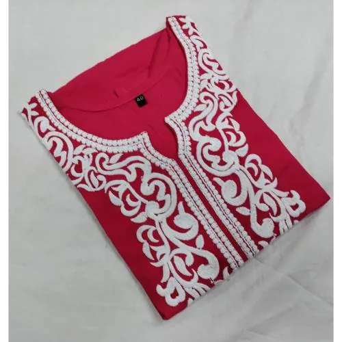 Buy Mona Design Studio Premium Reyon cotton beautiful chikankari work ...