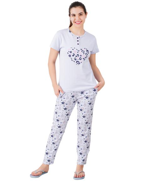 Buy Comf merchi - Women's Nightwear set- Blue- XL Online at Best Prices ...