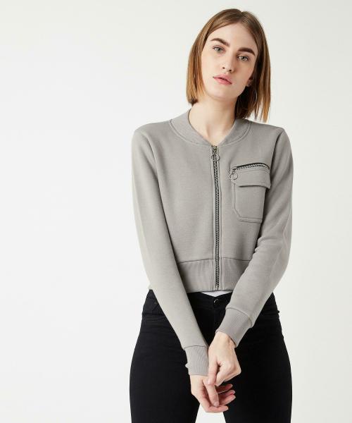 Buy Miss Chase Women Gray Solid Cotton Single Jacket Online at Best Prices in India - JioMart.