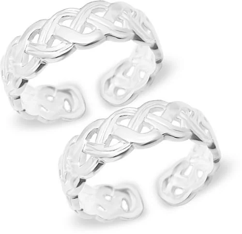 Buy Parnika Criss-Cross Band Design Hallmark 92.5 Sterling Silver Toe Ring () Online at Best ...