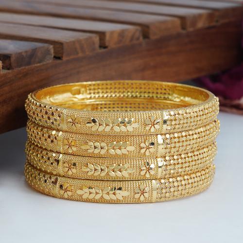 Buy Mansiyaorange Four Gold Plated Bangle Bangdi Chudi for Women Online ...