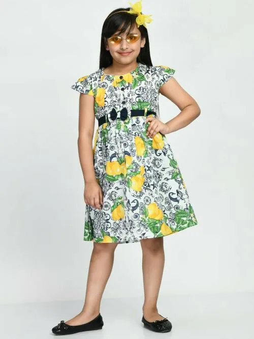 Buy Bella Moda Girls Printed Floral casual Dress Online at Best Prices ...