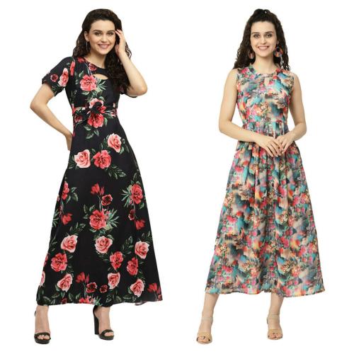 Buy MISS AYSE Western Multi Color Dress{ Pack of 2} Online at Best ...