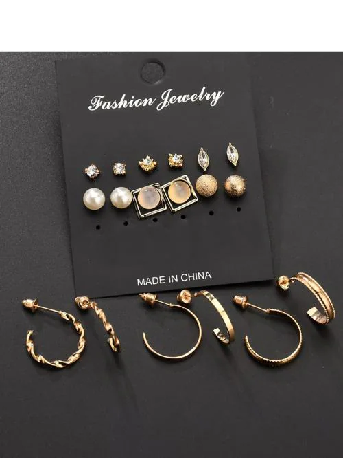 Buy Scintillare by Sukkhi Elegant Gold Plated Hoop & Stud Earring Combo ...