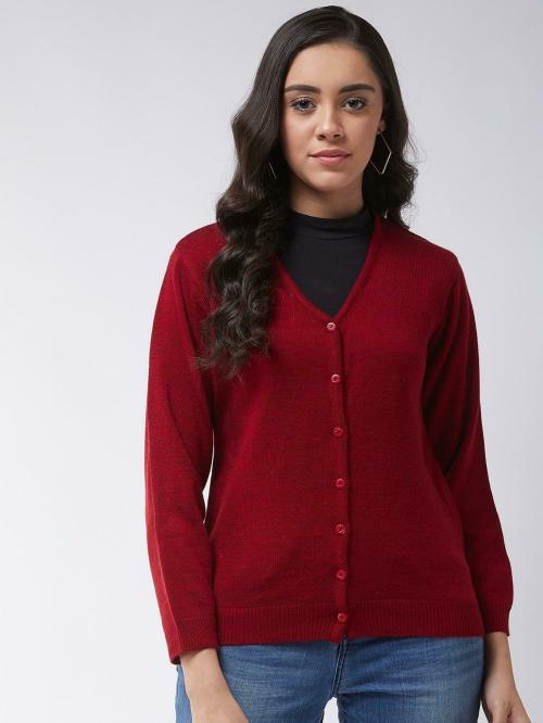 Buy Modeve Women Maroon Solid Acrylic Blend Sweater Online at Best ...