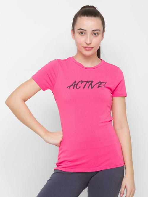 Buy GLOBUS Women Pink Solid Polyester Tshirt Online at Best Prices in India - JioMart.