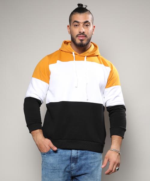Buy Instafab Plus Contrast Panel Hoodie With Ribbed Hem Online at Best ...
