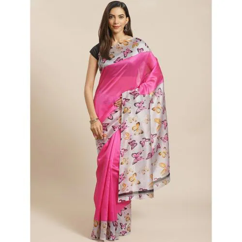 Buy Marabout Pink Animal Print Saree Online at Best Prices in India ...
