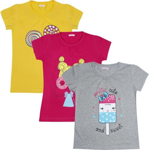 Buy Luke and Lilly pack of 3 Girls Half Sleeve Tshirt Online at Best ...