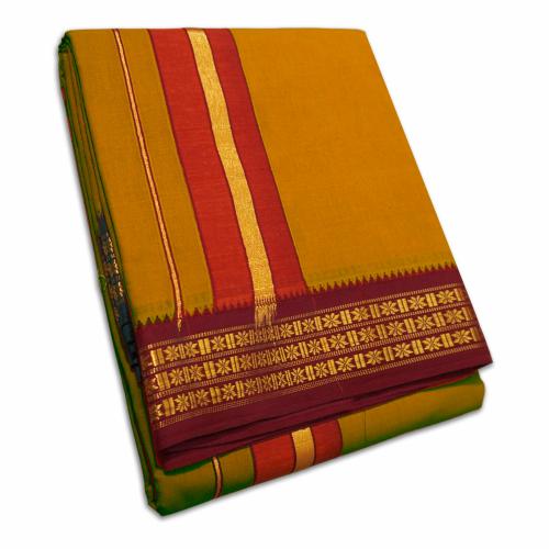 Buy South Indian Men's Pure Cotton Dhoti Towel set for Pooja | Cotton ...