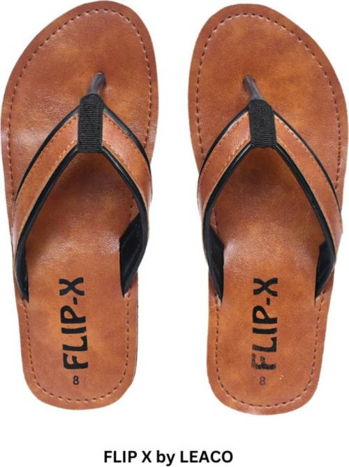 Buy Leaco India Premium Men Daily Comfort Slippers/Flip Flop (Tan ...
