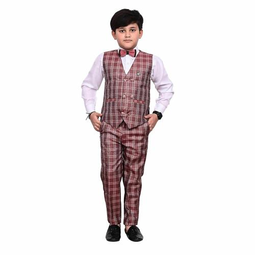 Buy KLAUD ZEE Boys Red 3-Piece Suit Set Online at Best Prices in India - JioMart.