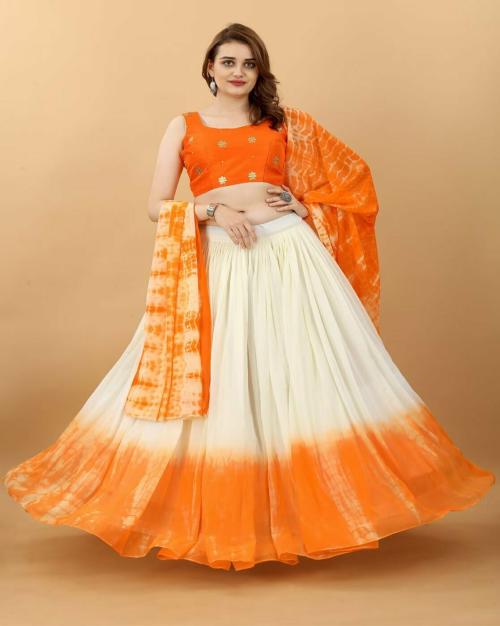 Buy NEEL ART TIE & DYE PRINT LEHENGA CHOLI SET WITH DUPATTA Online at ...