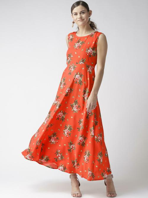 Buy U&F Women Red Floral Crepe Single Dress Online at Best Prices in ...
