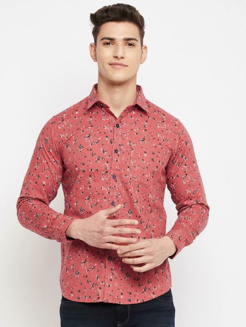 Buy Duke Men Red Printed 100% Cotton Single Casual Shirts Online at ...