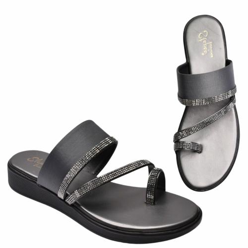 Buy Stepee Casual Grey Comfort Flats Slip on One Toe Flat Slipper for ...