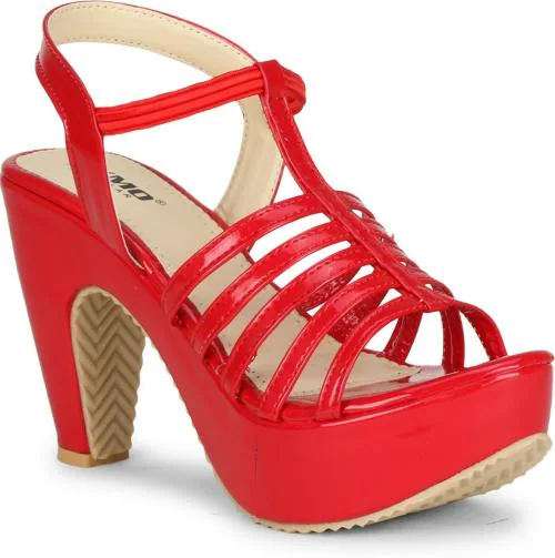 Buy DYMO's Trendy & Comfortable Red Heel Sandals For Women Online at ...
