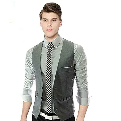 Buy WEARZA Men's Poly Viscose V-Shape Tuxedo Style Waistcoat Tuxedo ...