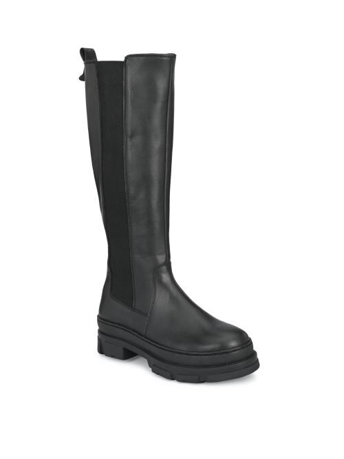 Buy Delize Black women vegan leather knee high chelsea boots Online at ...