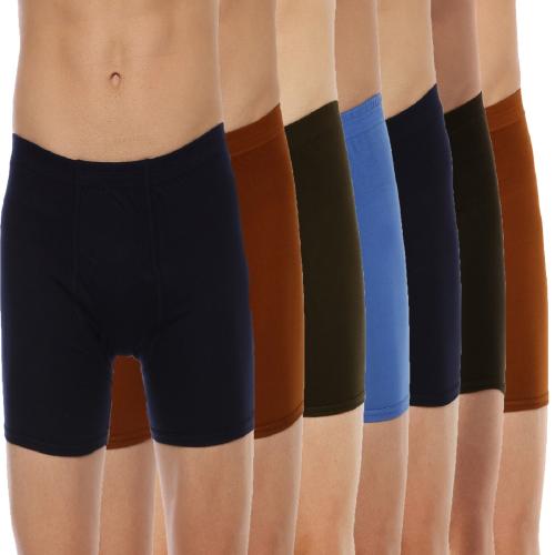 Buy DOLLAR Lehar Men's Assorted Solid 100% Cotton Pack of 7 Trunks ...