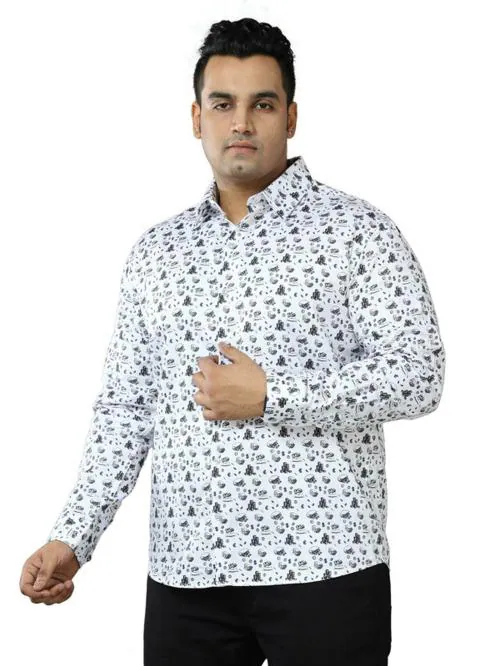 Buy GUNIAA Currency Printed Cotton Full Shirt Men's Plus Size Online at ...