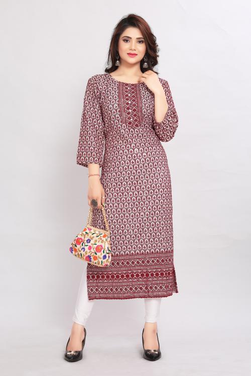 Buy RAMBHA Women's Shiffly Sequence Work Viscose Rayon Regular Fit 3/4 ...