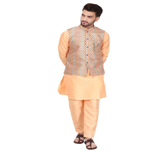 Buy Pro Ethic Style Developer Men's Kurta Pajama Silk with Stylish ...