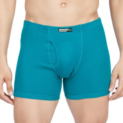 Buy Chromozome Men Cyan Solid 100% Cotton Single Trunks Online at Best ...