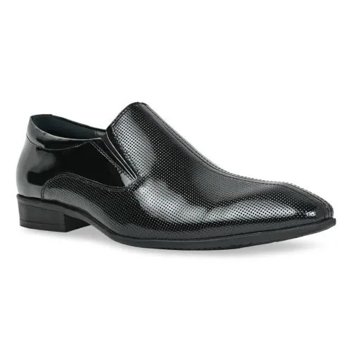 Buy Regal Black Men Textured Leather Formal Patent Shoes Online at Best ...