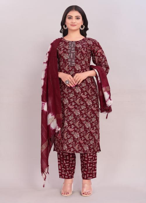 Buy RAMBHA Women's Heavy Capsule Foil Print Readymade Kurta with Pant Set | Size : XL Online at ...