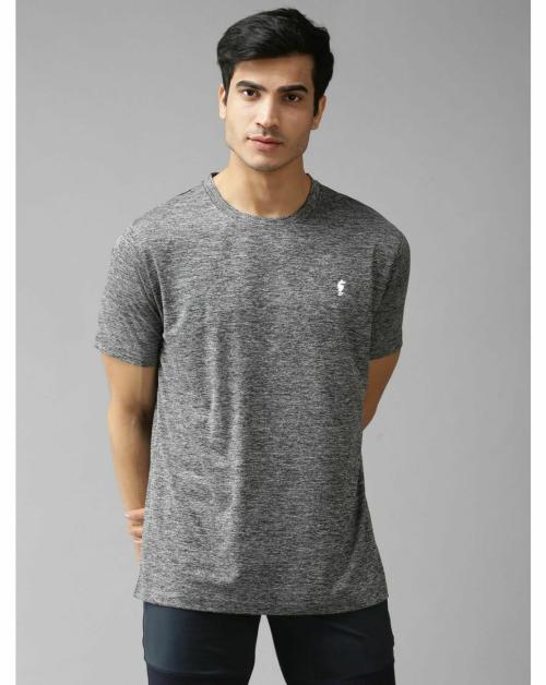 Buy EPPE Men's Grey Melange Solid Dryfit Micropolyester Active ...